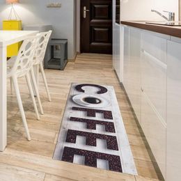 ANDIAMO L&auml;ufer &raquo;Kitchen&laquo; rechteckig 3 mm H&ouml;he Vinyl-K&uuml;chenl&auml;ufer, moderne K&uuml;chenmotive, Pasta, Gew&uuml;rze, Kaffee braun B : 50 cm 1 Stk.