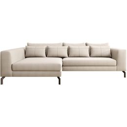Home Affaire Ecksofa &raquo;Cross, mit softem Sitz, L-Form, wendbare Zierkissen, Breite 284 cm&laquo; Couch mit vielen Kissen, stylische Kreuznaht, elegante 