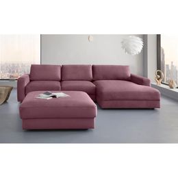 Home Affaire Ecksofa »Bloomfield, bequem und elegant, OTTOs Choice, Breite 303cm, L-Form« wahlweise mit Bettfunktion und Bettkasten altrosa