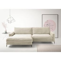 Home Affaire Ecksofa »Downtown, B/T/H: 272/190/84 cm L-Form« weicher Sitzkomfort auch in Cord und Bouclé, incl. Zierkissen natur