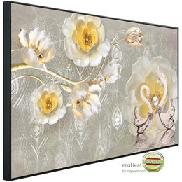 papermoon Infrarotheizung &raquo;Muster mit Blumen&laquo; sehr angenehme Strahlungsw&auml;rme Kunstmotiv im Aluminiumrahmen