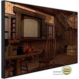 papermoon Infrarotheizung &raquo;Wild West Saloon&laquo; sehr angenehme Strahlungsw&auml;rme Kunstmotiv im Aluminiumrahmen