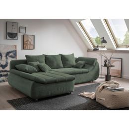 Home Affaire Ecksofa &raquo;Imola, bequem, aktuelle Steppung im Sitz, L-Form, Breite 270cm&laquo; wahlweise mit Bettfunktion gr&uuml;n Microfaser PRIMABELLE (100% 