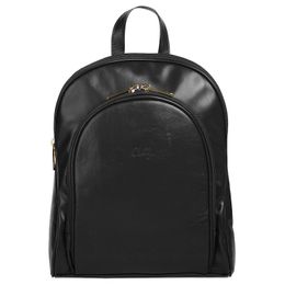 CLUTY Cityrucksack echt Leder, Made in Italy schwarz B/H/T: 30 cm x 25 cm x 12 cm B/H/T: 30 cm x 25 cm x 12 cm Höhe 30 cm x Breite 25 cm x Tiefe 12 cm