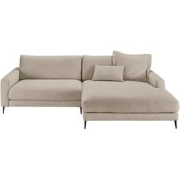 Home Affaire Ecksofa »Downtown, B/T/H: 272/190/84 cm L-Form« weicher Sitzkomfort auch in Cord und Bouclé, incl. Zierkissen taupe
