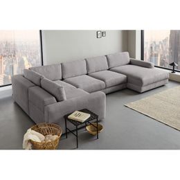 Home Affaire Wohnlandschaft &raquo;Bloomfield, Mega Polsterecke, Breite 390cm, viel Platz, U-Form&laquo; In verschiedenen Gr&ouml;&szlig;en bestellbar grau 92% Polyester 8% 