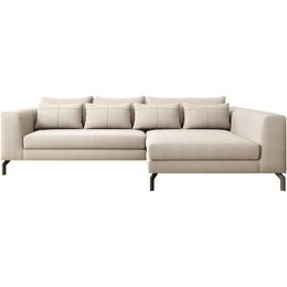 Home Affaire Ecksofa &raquo;Cross, mit softem Sitz, L-Form, wendbare Zierkissen, Breite 284 cm&laquo; Couch mit vielen Kissen, stylische Kreuznaht, elegante 