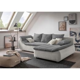 Home Affaire Ecksofa &raquo;Imola, bequem, aktuelle Steppung im Sitz, L-Form, Breite 270cm&laquo; wahlweise mit Bettfunktion silber Microfaser PRIMABELLE (100% 