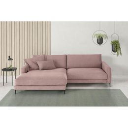 Home Affaire Ecksofa &raquo;Downtown, B/T/H: 272/190/84 cm L-Form&laquo; weicher Sitzkomfort auch in Cord und Boucl&eacute;, incl. Zierkissen rosa 95% Polyester, 5% 
