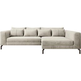 Home Affaire Ecksofa &raquo;Cross, mit softem Sitz, L-Form, wendbare Zierkissen, Breite 284 cm&laquo; Couch mit vielen Kissen, stylische Kreuznaht, elegante 