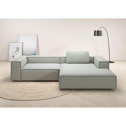 Home Affaire Ecksofa &raquo;Watertown, modernes XXL L-Form, 306 cm breit&laquo; Gro&szlig;z&uuml;giges Lounge-Sofa mit viel Platz f&uuml;r die Familie silber 100% Polyester