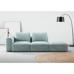 Home Affaire Chaiselongue &raquo;Cushid&laquo; Modul-Sofa, bestehend aus 2-Sitzer und Hocker blau 88% Polyester, 12% Polyacryl
