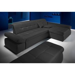 Home Affaire Ecksofa »ESRA, zeitlos und elegant. Breite 300cm, L-Form« wahlweise mit Armlehn- und Bettfunktion graphit