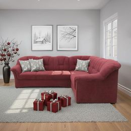 DOMO collection Ecksofa &raquo;Papenburg B/T/H: 242/190/84 cm L-Form&laquo; wahlweise mit Bettfunktion, Langer Schenkel links oder rechts beere