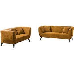 Home Affaire Polstergarnitur &raquo;Colori&laquo; Set, 3-Sitzer und 2-Sitzer, 2 Stk. tlg. auch als Loveseat erh&auml;ltlich gold 100% Polyester