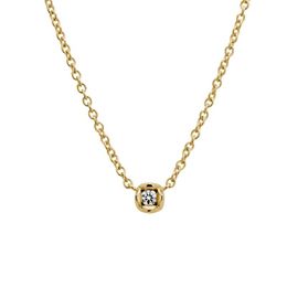 LYOMI Kette mit Anh&auml;nger &raquo;585/- Gelbgold Bl&uuml;te synth. Diam 0, 10ct.&laquo; gelb 42,0cm Elegantes Collier aus 585/- Gelbgold