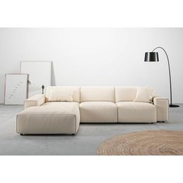 Home Affaire Ecksofa &raquo;Glimminge auch in Breitcord, Feincord, Boucl&eacute; + Easy care-Bezug&laquo; L-Form, Breite 294, Zierkissen beige 100% Polyester