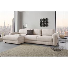 Home Affaire Ecksofa &raquo;Bloomfield, elegant, viel Platz, Mega Couch, Breite 303cm, L-Form&laquo; extra tiefe Sitzfl&auml;che, wahlweise mit Sitztiefenverstellung 