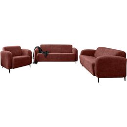 Home Affaire Polstergarnitur &raquo;Marone&laquo; Set, 3-Sitzer, 2-Sitzer, Sessel, 3 Stk. tlg. auch einzeln erh&auml;ltlich orange 100% Polyester