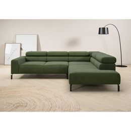 Home Affaire Ecksofa &raquo;Antonelli, L-Form, inkl. Kopfteilverstellung, Breite 276 cm&laquo; ohne Sitztiefenverstellung, in Feincord, oliv gr&uuml;n 95% Polyester, 5