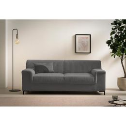 Home Affaire 2,5-Sitzer &raquo;Jamie 2 auch in Cord B/T/H: 192/81/76 cm&laquo; zeitlos, modern, mit komfortablem Federkern grau 100% Polyester