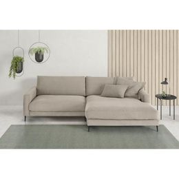Home Affaire Ecksofa &raquo;Downtown, B/T/H: 272/190/84 cm L-Form&laquo; weicher Sitzkomfort auch in Cord und Boucl&eacute;, incl. Zierkissen beige 95% Polyester, 5% 