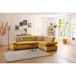 Home Affaire Ecksofa &raquo;Avesa L-Form&laquo; Wahlweise mit Arm- und Bettfunktion, B/T/H: 275/211/80 cm gelb 95% Polyester, 5% Polyacryl