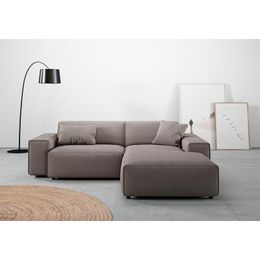 Home Affaire Ecksofa &raquo;Glimminge L-Form auch in Breitcord, Feincord + Easy care-Bezug,&laquo; Breite 234, Zierkissen grau
