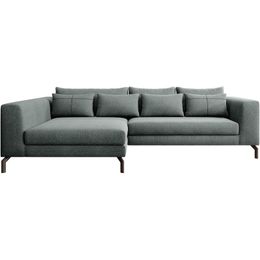 Home Affaire Ecksofa &raquo;Cross, mit softem Sitz, L-Form, wendbare Zierkissen, Breite 284 cm&laquo; Couch mit vielen Kissen, stylische Kreuznaht, elegante 