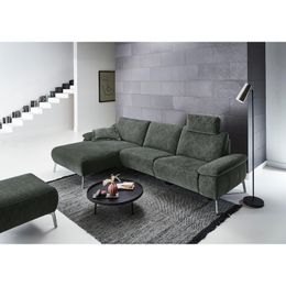 Home Affaire Ecksofa &raquo;Bellini L-Form&laquo; teilmotorische Relaxfunktion an 1 Element, klappbare Armlehnen grau Chenille (59, 7% Polyester, 34, 4% Polyacryl