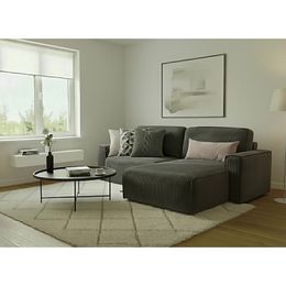 Home Affaire Ecksofa &raquo;Chance, Recamiere beidseitig montierbar, Schlaffunktion, Breite 265 cm&laquo; in Cordstoff HYPER, mit Schlaffunktion und Bettkasten 