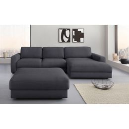 Home Affaire Ecksofa »Bloomfield, bequem und elegant, OTTOs Choice, Breite 303cm, L-Form« wahlweise mit Bettfunktion und Bettkasten graphite