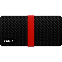 Emtec externe SSD &raquo;X200 Portable SSD&laquo; 1 TB Anschluss USB 3.1 schwarz/rot Kompatibel mit Mac und Windows.