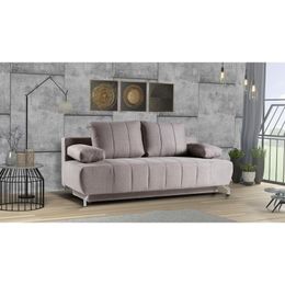 WERK2 Schlafsofa »Troya Bettsofa mit Bettkasten und Federkern, Breite 210cm« 2-Sitzer Sofa und Schlafcouch mit Federkern & Bettkasten grau