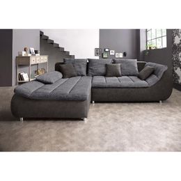 Home Affaire Ecksofa &raquo;Imola, bequem, aktuelle Steppung im Sitz, L-Form, Breite 270cm&laquo; wahlweise mit Bettfunktion grau Microfaser PRIMABELLE (100% 