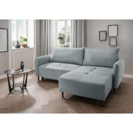 Home Affaire Ecksofa &raquo;Mara, L-Form, aktueller Cord Bezug und tolle Farben, schmale Armlehnen&laquo; whlw. mit Bettfunktion,Recamiere links/rechts montierbar