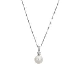 Lyomi Herren LYOMI Kette mit Anh&auml;nger &raquo;585/- Wei&szlig;gold 1 synth. Diam. 0,02ct.&laquo;