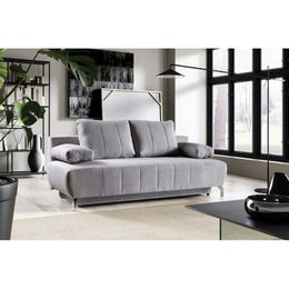 WERK2 Schlafsofa »Troya Bettsofa mit Bettkasten und Federkern, Breite 210cm« 2-Sitzer Sofa und Schlafcouch mit Federkern & Bettkasten grau