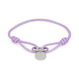Copenhagen Studios Armband &raquo;Schmuck Geschenk Edelstahl Armkette Fabric Link&laquo; edelstahlfarben-lila 21 cm Trendiger Armschmuck