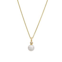 Lyomi Herren LYOMI Kette mit Anh&auml;nger &raquo;585/- Gelbgold 1 synth.Diam 0,02ct&laquo;