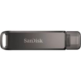 Sandisk USB-Flash-Laufwerk &raquo;iXpand Luxe 64 GB&laquo; (64GB GB USB 3.1 ) schwarz Drehbare Bogenform mit Bohrung f&uuml;r Schl&uuml;sselring.