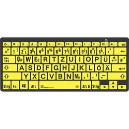 LogicKeyboard Wireless-Tastatur &raquo;XL-Print Black on Yellow DE (PC/BT)&laquo; (Fn-Tasten Ziffernblock) schwarz/gelb 78 (ANSI) / 79 (ISO) Tasten Drahtlose...