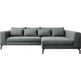 Home Affaire Ecksofa &raquo;Cross, mit softem Sitz, L-Form, wendbare Zierkissen, Breite 284 cm&laquo; Couch mit vielen Kissen, stylische Kreuznaht, elegante 