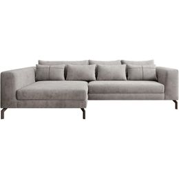 Home Affaire Ecksofa &raquo;Cross, mit softem Sitz, L-Form, wendbare Zierkissen, Breite 284 cm&laquo; Couch mit vielen Kissen, stylische Kreuznaht, elegante 