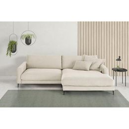 Home Affaire Ecksofa &raquo;Downtown, B/T/H: 272/190/84 cm L-Form&laquo; weicher Sitzkomfort auch in Cord und Boucl&eacute;, incl. Zierkissen wei&szlig; 95% Polyester, 5% 