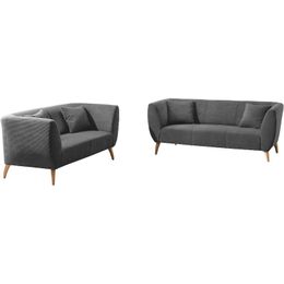 Home Affaire Polstergarnitur &raquo;Colori&laquo; Set, 3-Sitzer und 2-Sitzer, 2 Stk. tlg. auch als Loveseat erh&auml;ltlich grau 100% Polyester