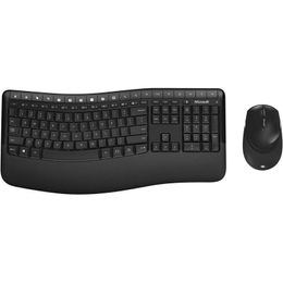 Microsoft Tastatur- und Maus-Set &raquo;Wireless Comfort Desktop 5050&laquo; schwarz Informative Batteriestandsanzeige