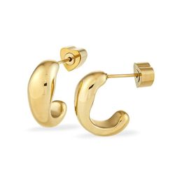 Copenhagen Studios Paar Creolen &raquo;Schmuck Geschenk Edelstahl Ohrring Organics&laquo; gelbgoldfarben Modische Ohrringe mit organischen Design