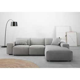 Home Affaire Ecksofa &raquo;Glimminge L-Form auch in Breitcord, Feincord + Easy care-Bezug,&laquo; Breite 264, Zierkissen grau 100% Polyester