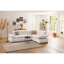 Home Affaire Ecksofa &raquo;Avesa L-Form&laquo; Wahlweise mit Arm- und Bettfunktion, B/T/H: 275/211/80 cm beige 95% Polyester, 5% Polyacryl
